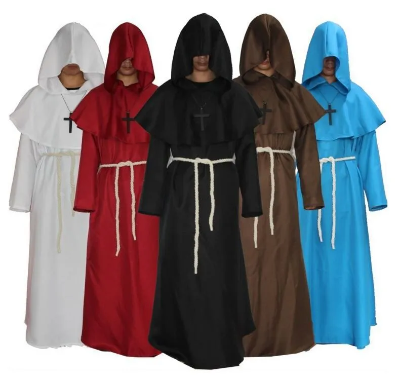 Medieval Outfits For Men Vintage Renaissance Monk Cosplay Cowl Friar ...