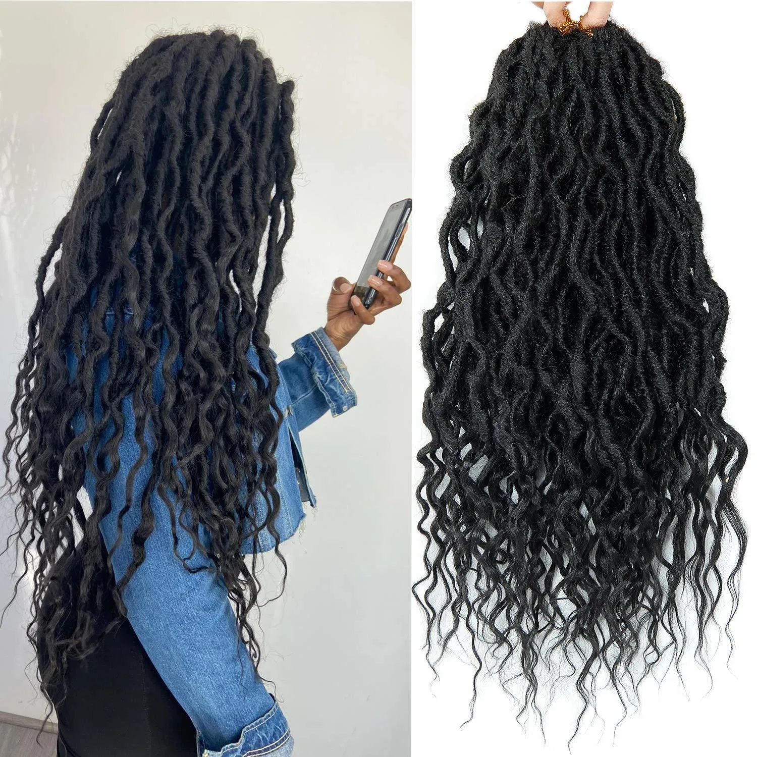 Human Hair Bulks Brazilian Ombre Faux Locs Crochet Hair Extensions 12 ...