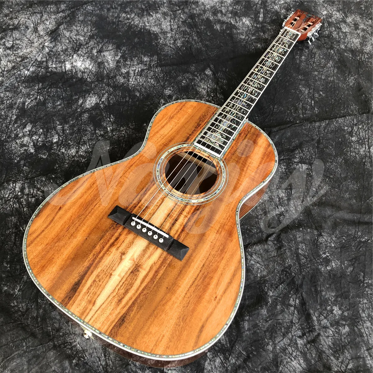 All Solid Koa Wood 39 OOO Acoustic Guitars Ebony Fingerboard, Abalone ...