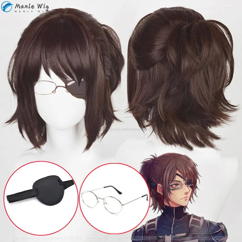 Hange Zoe Cosplay Wig - Attack on Titan Dark Brown Anime Wig with Eye ...