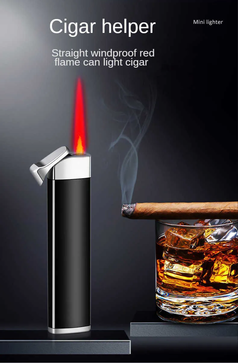 New Red Flame No Gas Lighter Mini Cigarette Cigar Gift OON9 From ...