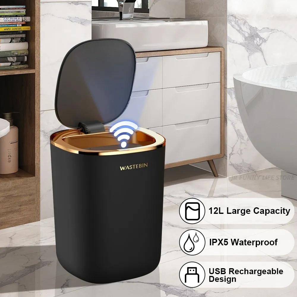 Waste Bins Bathroom Smart Sensor Trash Can 12L... From Deng10, $26.52 ...
