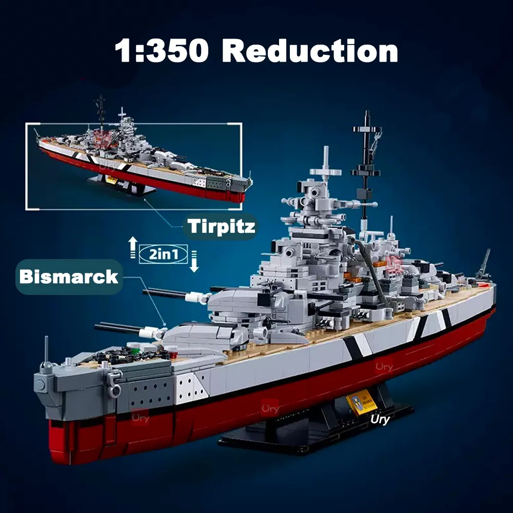 WW2 Military Warships KMS 2in1 Bismarck Battleship Fleet Collection ...