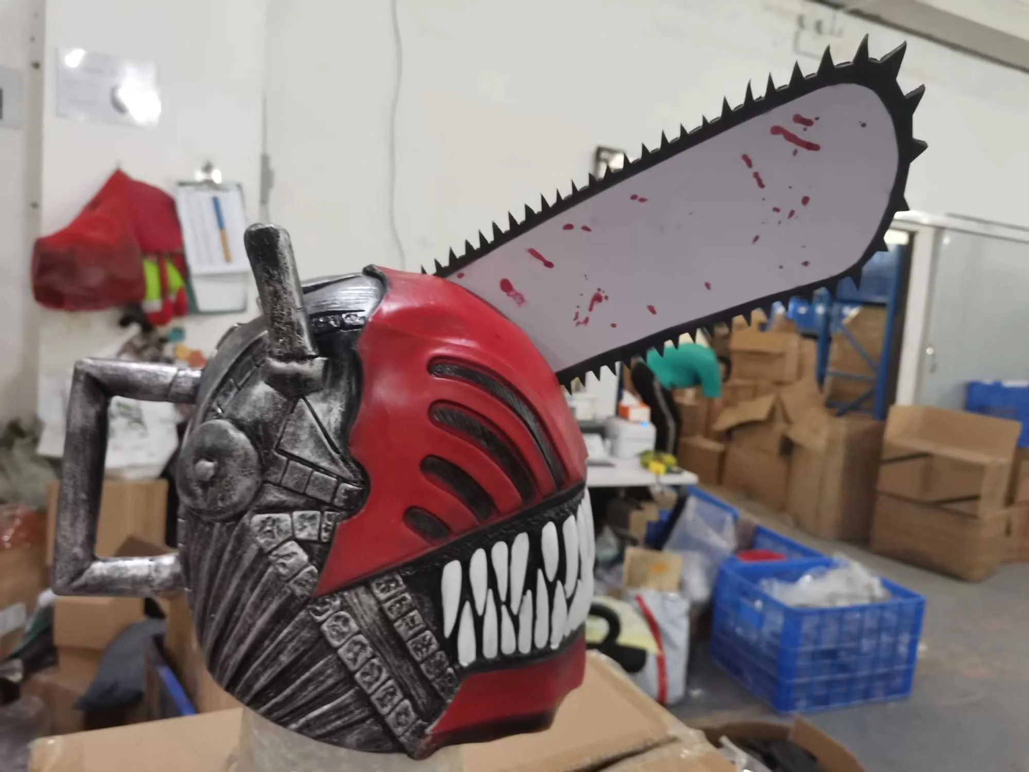 Party Masks Anime Chainsaw Man Can Wear Helmet Role Saw Masks Sickle ...