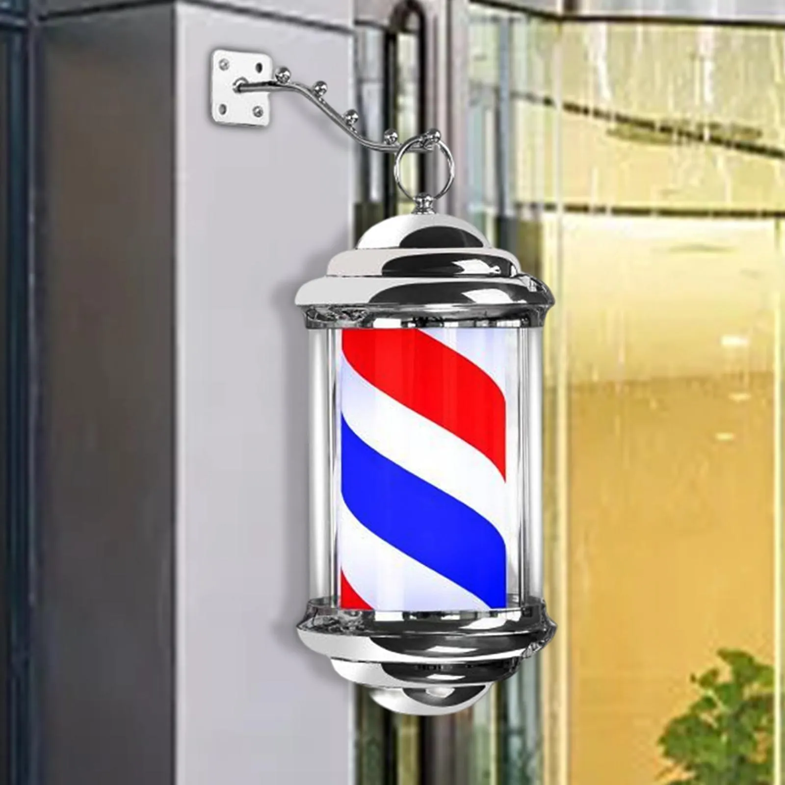 Connectors Retro Style Barber Pole Light Rotating Salon Sign Stand Lamp ...