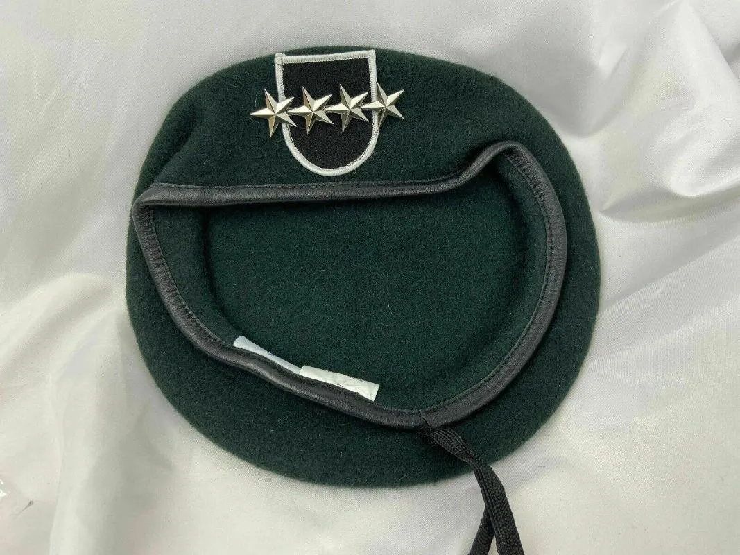 Berets Hats Military Style Headwear, Blackish Green Wool Blend Beret ...