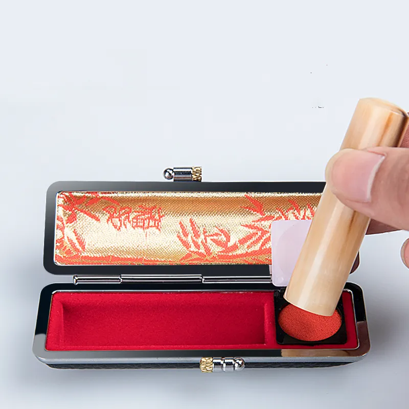 DHgate.com:Round Horn Japanese Hanko Stamp Red Black Leather Seal ...