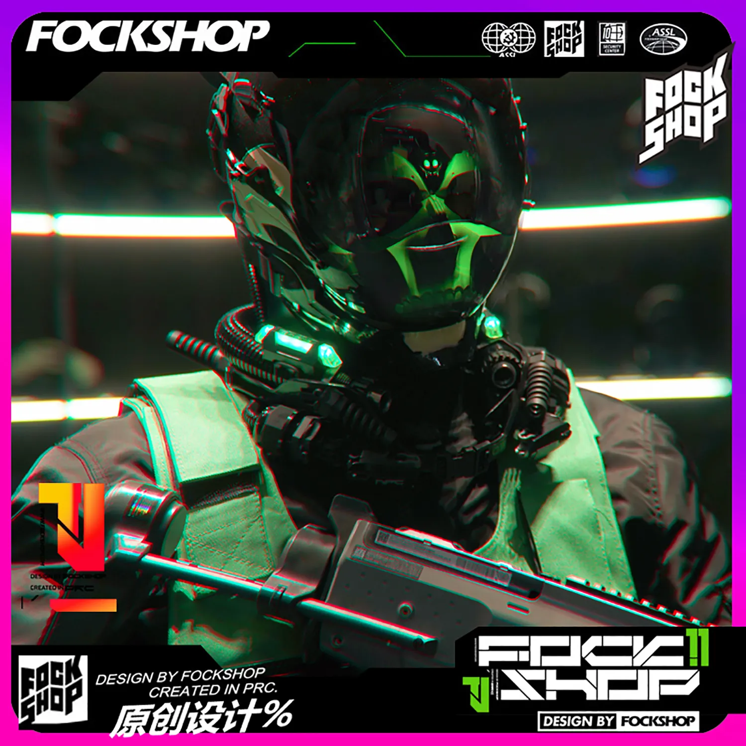 LED Cyberpunk Mask: Adjustable Skeleton Warrior Airsoft Tactical Helmet ...