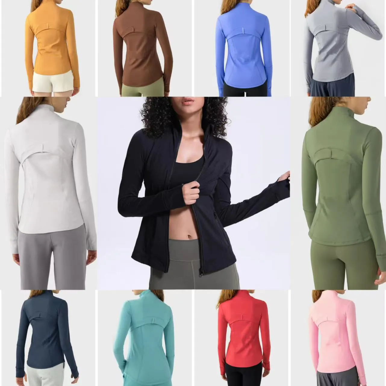 Define Workout Sport Coat Fitness Jacket Quick Dry Activewear Top Solid ...