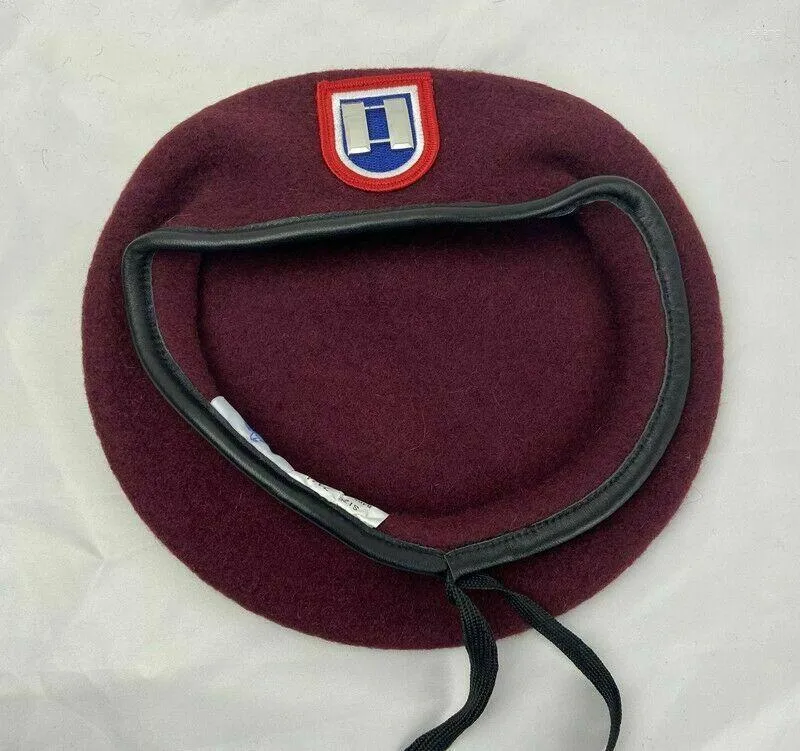 Berets Army Army 82nd Airborne Division Wool Purplish Red Beret Of ...