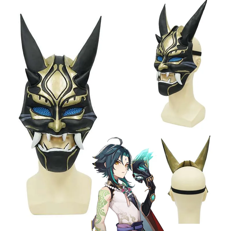 Party Masks Anime Genshin Impact Xiao Cosplay Mask Helmet Full Face ...