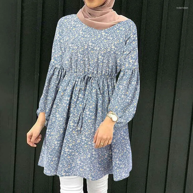 Elegant Muslim Women's Top - Middle East Fashion Print, Dubai Style ...