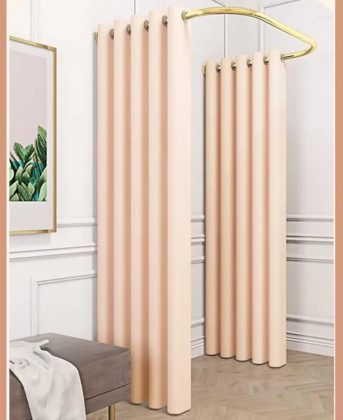 Fitting Room Privacy Curtain - U/L-Shaped Dressing Partition with ...