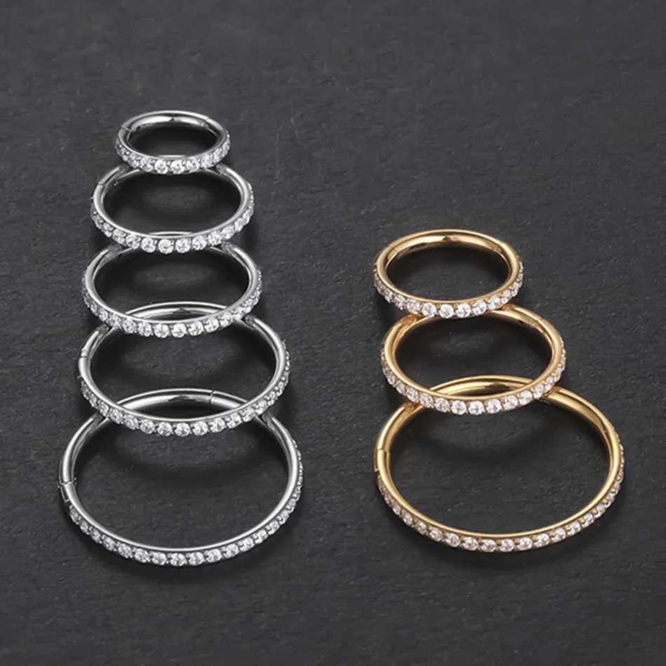 16G Labret Lip Piercing Jewelry G23 Round Hinged Segment Ring Nose Body ...
