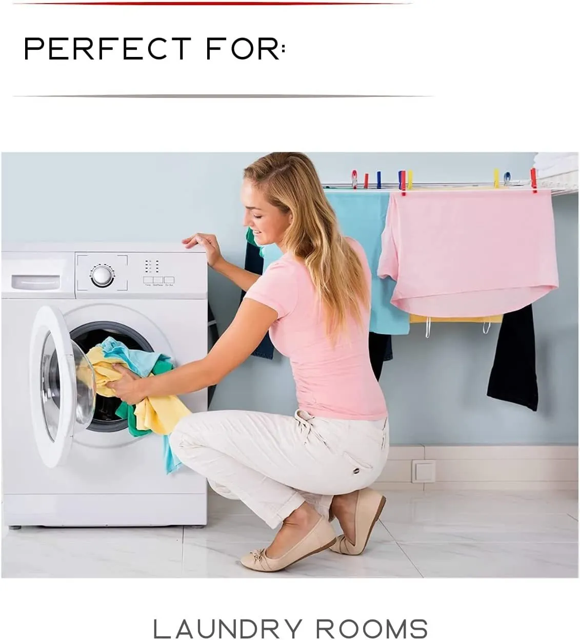 5-Tier Retractable Laundry Drying Rack Wall Mounted Metal Clothes Airer ...