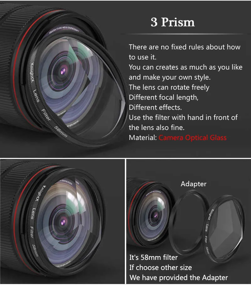 DHgate.com:Glass Prism Camera Lens Filter for UV/CPL Photography (52 ...