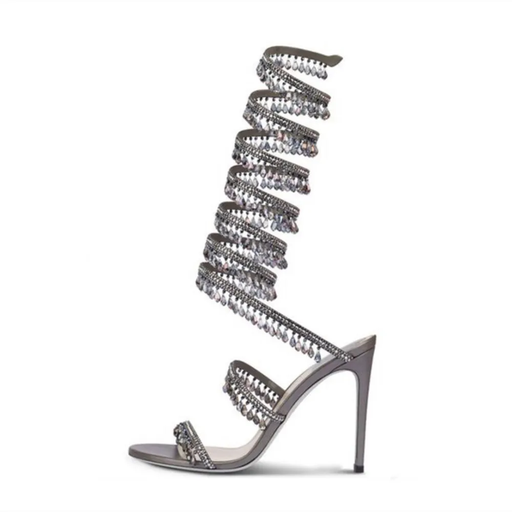 Bulk Luxury Crystal Chandelier Silver Gladiator Sandals... At Only $100 ...