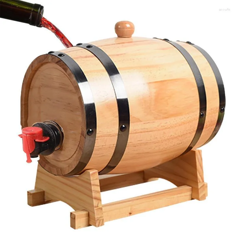 1L Wooden Keg Dispenser For Whiskey Barrel Oak Wine Perfect For Rum And ...