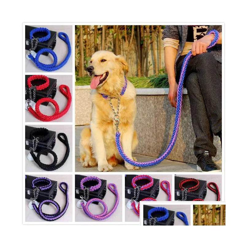 DHgate.com:Durable Double-Strand Reflective Dog Collar and Leash Set in ...