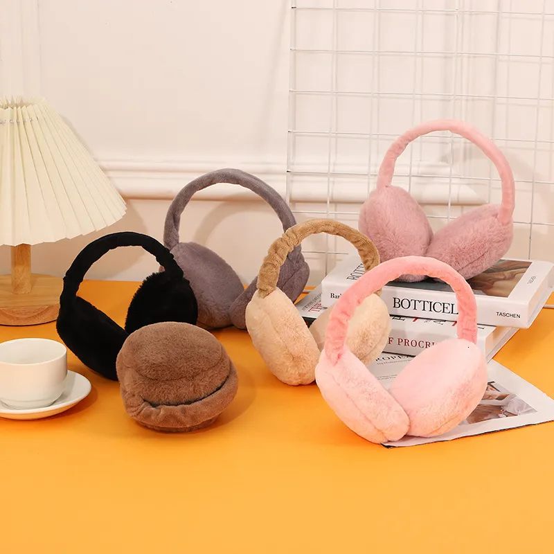 Soft Plush Ear Warmer Earmuffs for Women Men, Solid Color Earflap ...