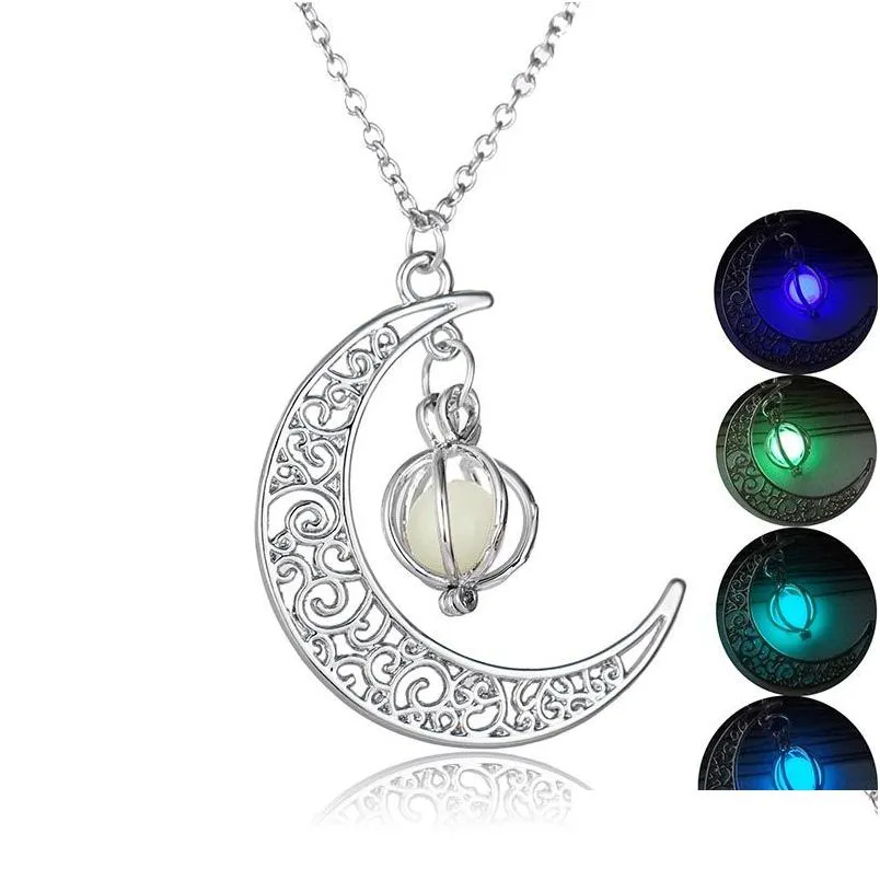 DHgate.com:Luminous Hollow Moon Pumpkin Pendant Necklace for Women ...