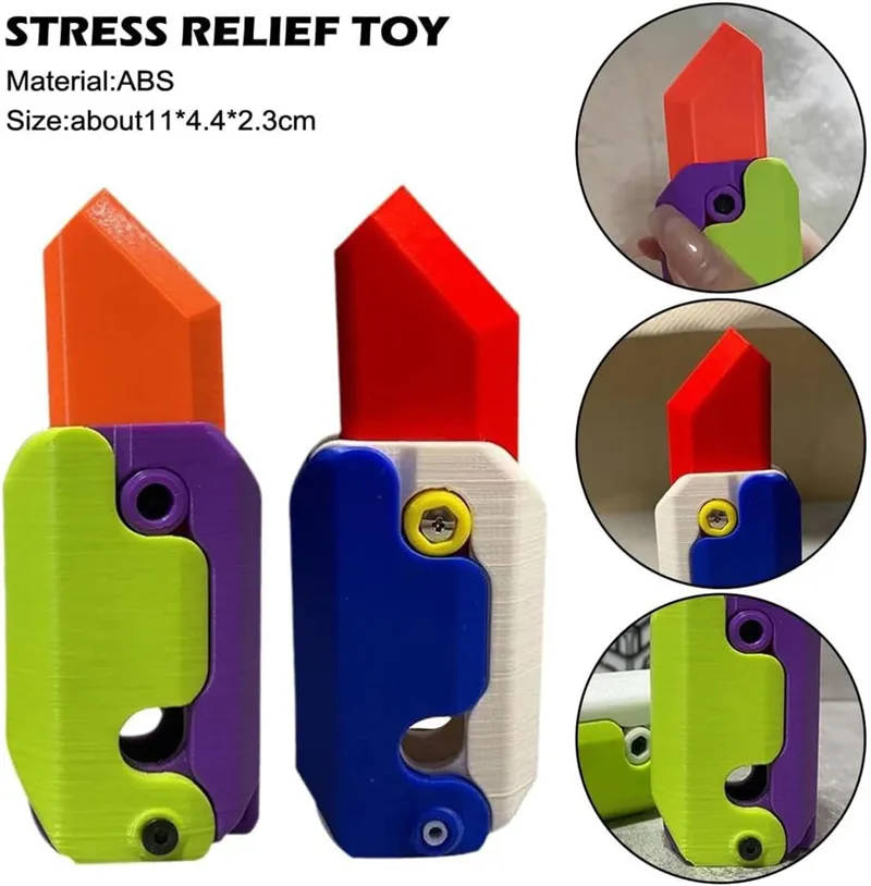 3D Printed Anxiety Relief Fidget Knife Toy For Adults Creative Gravity ...