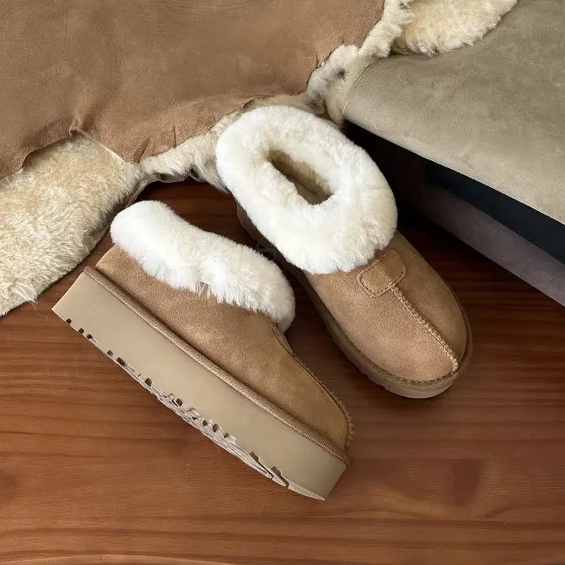 Cozy Chestnut Fur Slides: Genuine Sheepskin Shearling Tasman Slippers ...