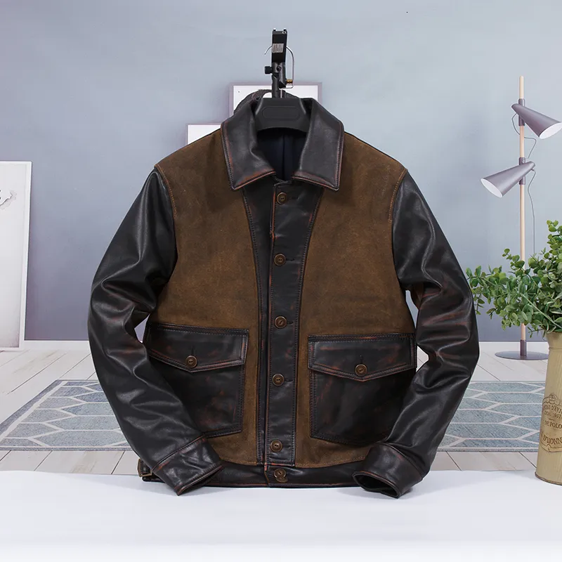 DHgate.com:Genuine Leather Mens Jacket | Vintage Brown Casual Classic ...