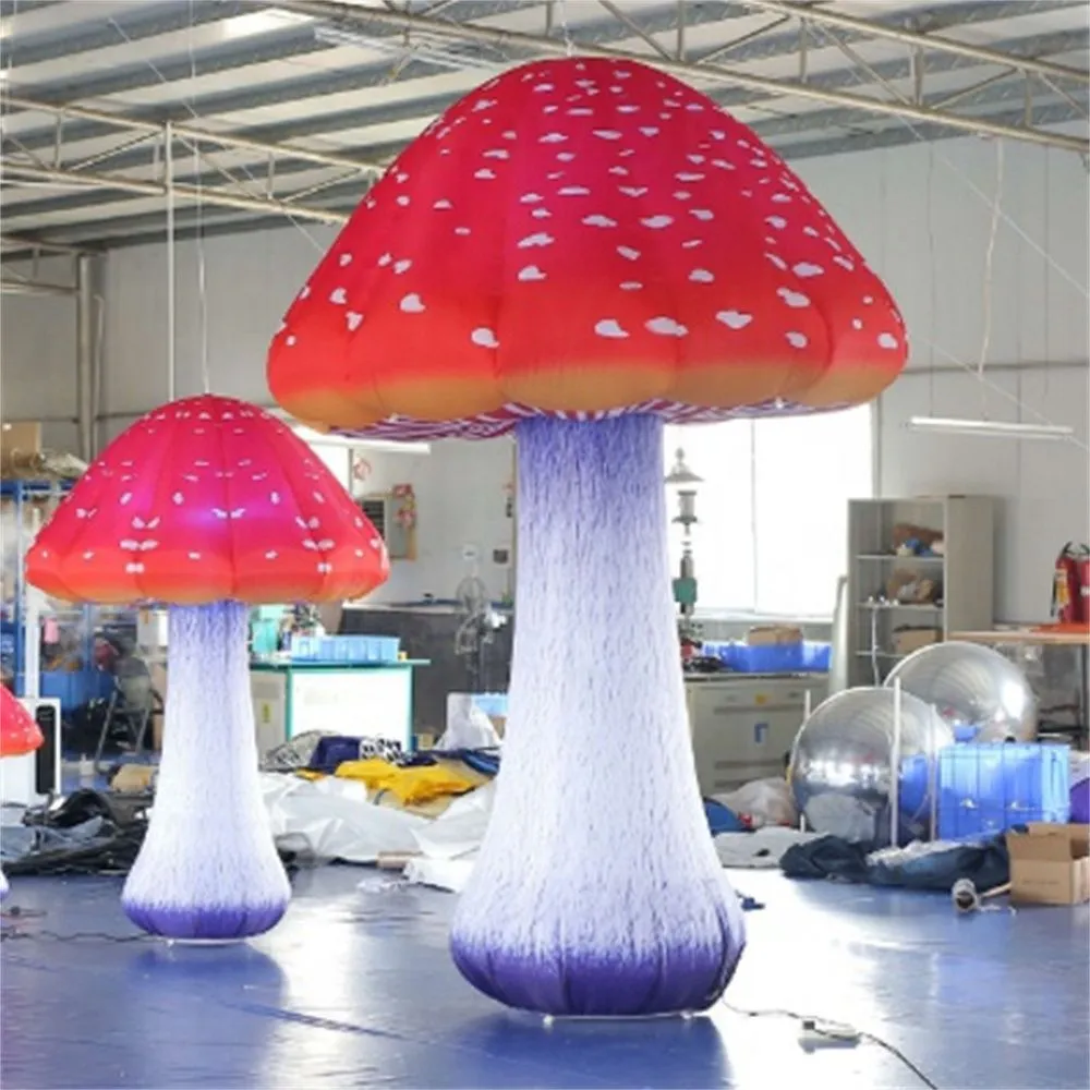 Outdoor Inflatable Mushroom Decor with LED Lighting, Colorful Printing ...