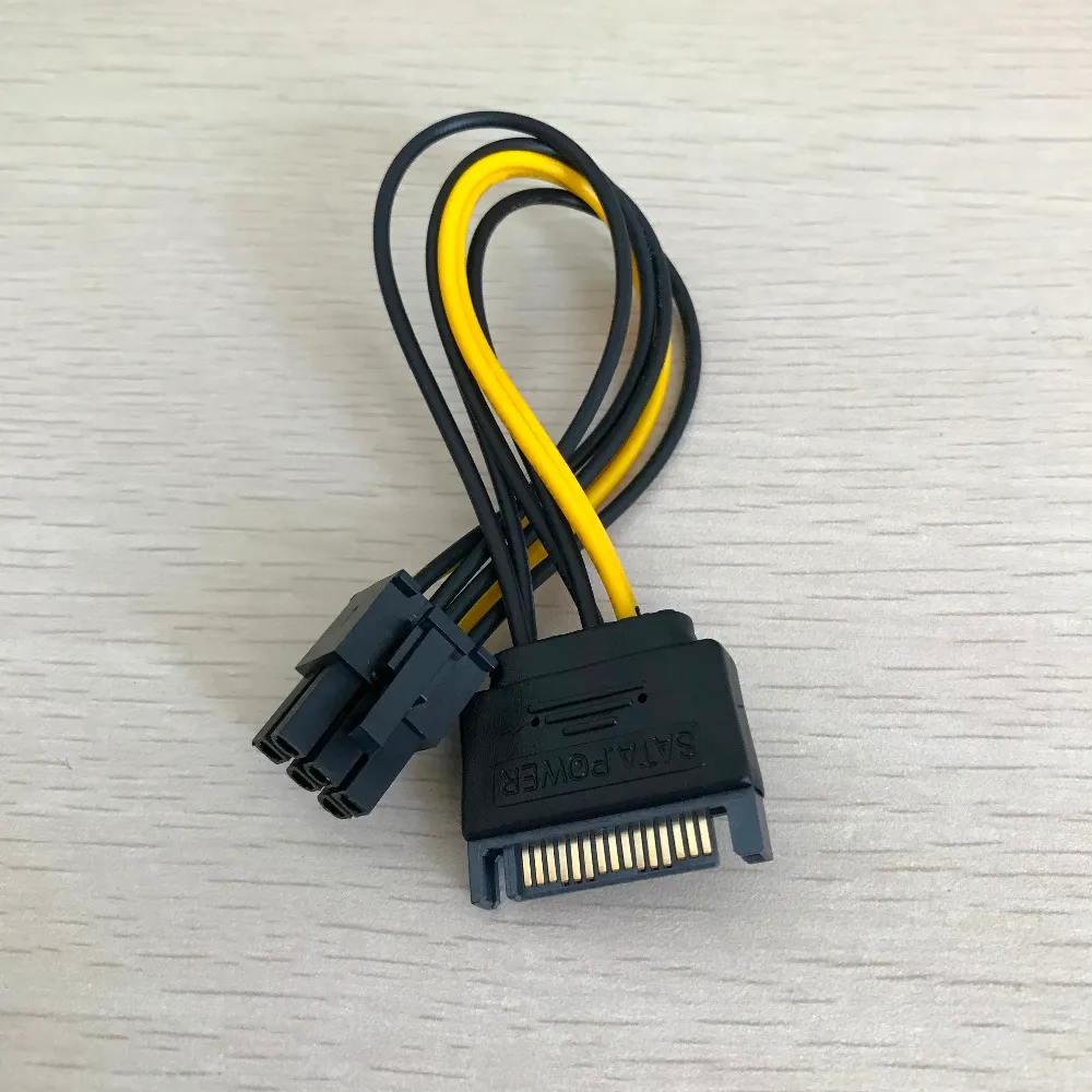 6 Pin Graphics Card Cable 15 Pin SATA Power Cable To 6 Pin PCI Express ...