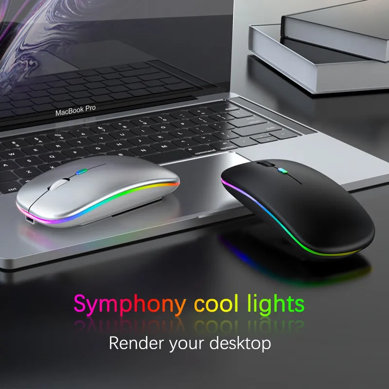DHgate.com:Multi-color Ergonomic RGB Rechargeable Silent Wireless ...