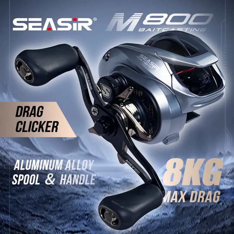 DHgate.com:Fly Fishing Reels2 SEASIR M800 Baitcasting ReelBrass Gears 8KG Max Drag 7.1 1 High ...