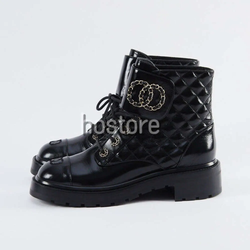 Women's Designer Combat Boots Black Interlocking Ankle Biker Platform ...