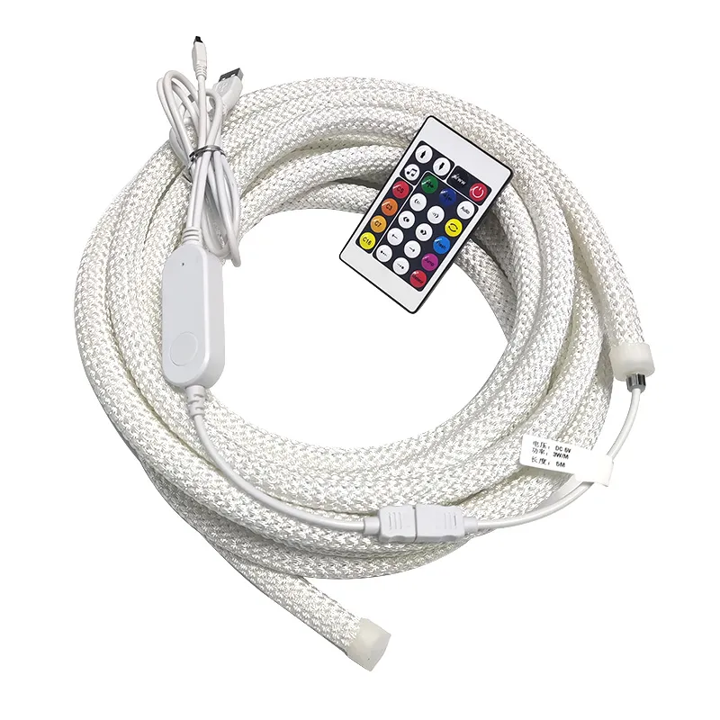 Neon LED Strip Lights 5V Round Woven Pattern RGB Dream Color Flexible ...