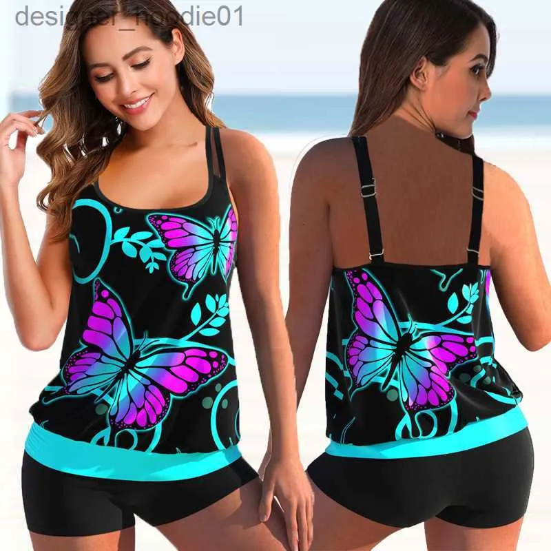 DHgate.com:Womens Printed Tankini Set, Two-Piece Plus Size Swimwear ...