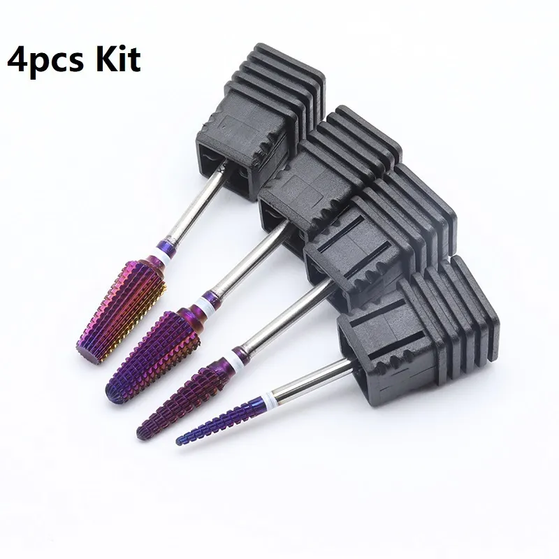 Pro Electric Nail Drill Set - Purple Manicure Kit with Carbide Drill ...