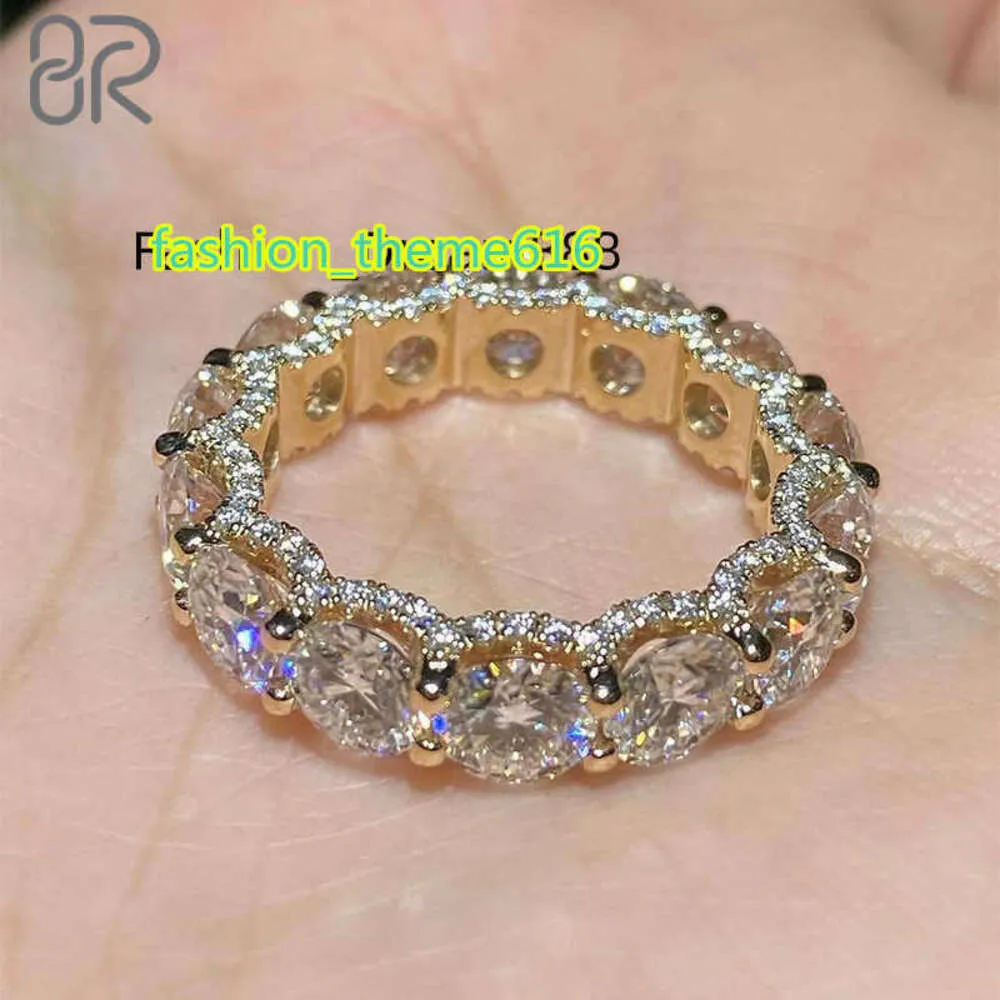 10k 14k 18k Solid Gold Moissanite Engagement Hoop Diamond Eternity Ring