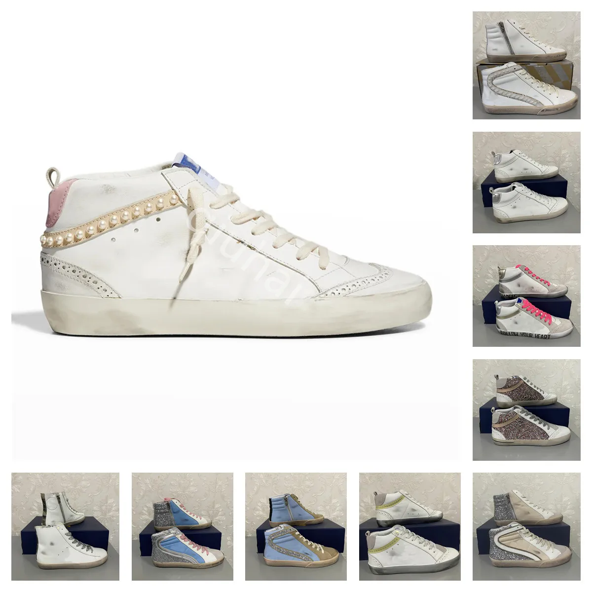 Bulk Golden Suede Sneakers With Furliner Midstar High Top Shoes ...