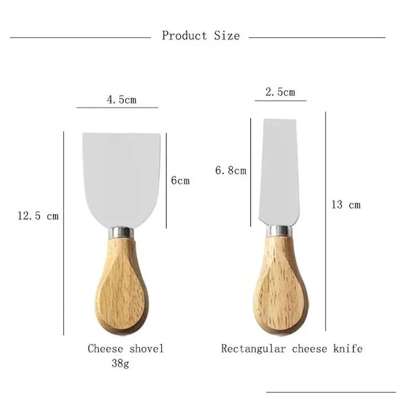 DHgate.com:4Pcs Cheese Tools Set, Stainless Steel Wood Handle Butter ...