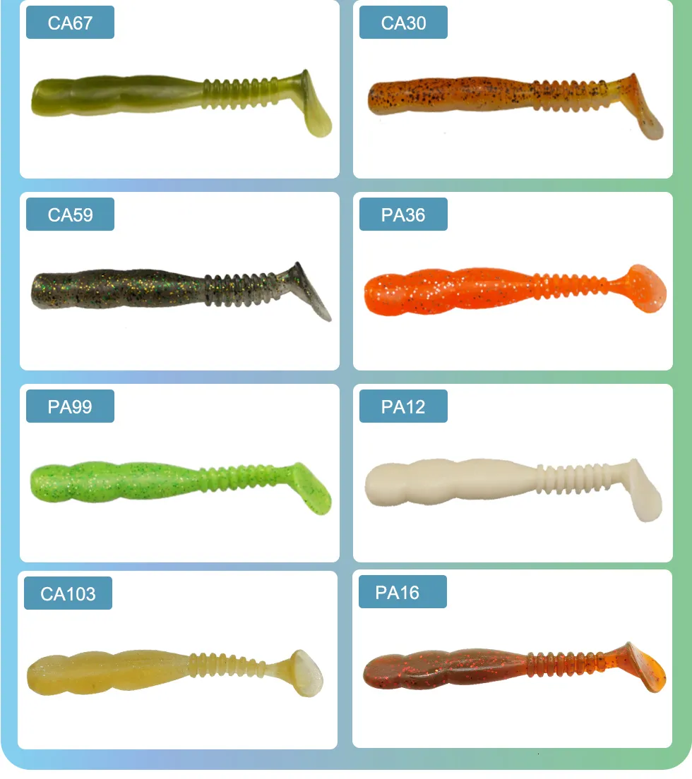 ESFISHING Rock Viber Shad Soft Baits Lures: 50mm, 95mm, 115mm Shiner ...