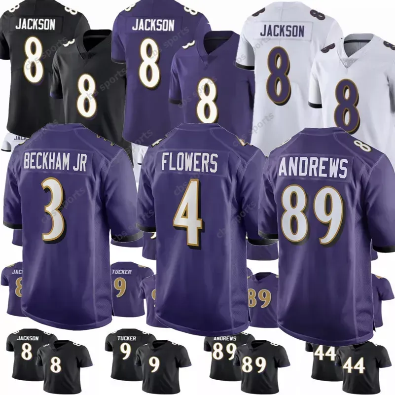 4 Zay Flowers 8 Lamar Jackson Odell Beckham Jr. Jersey Justin Tucker ...