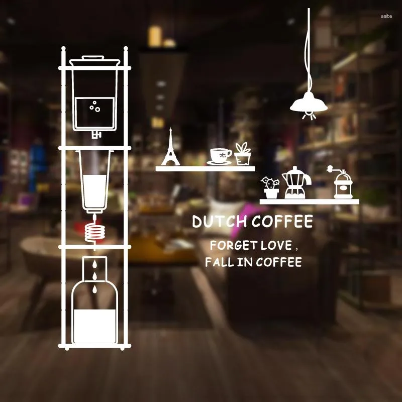 Coffee Shop Coffee Wall Stickers Bean, Milk, Tea & Cafe Cup Art Decals ...