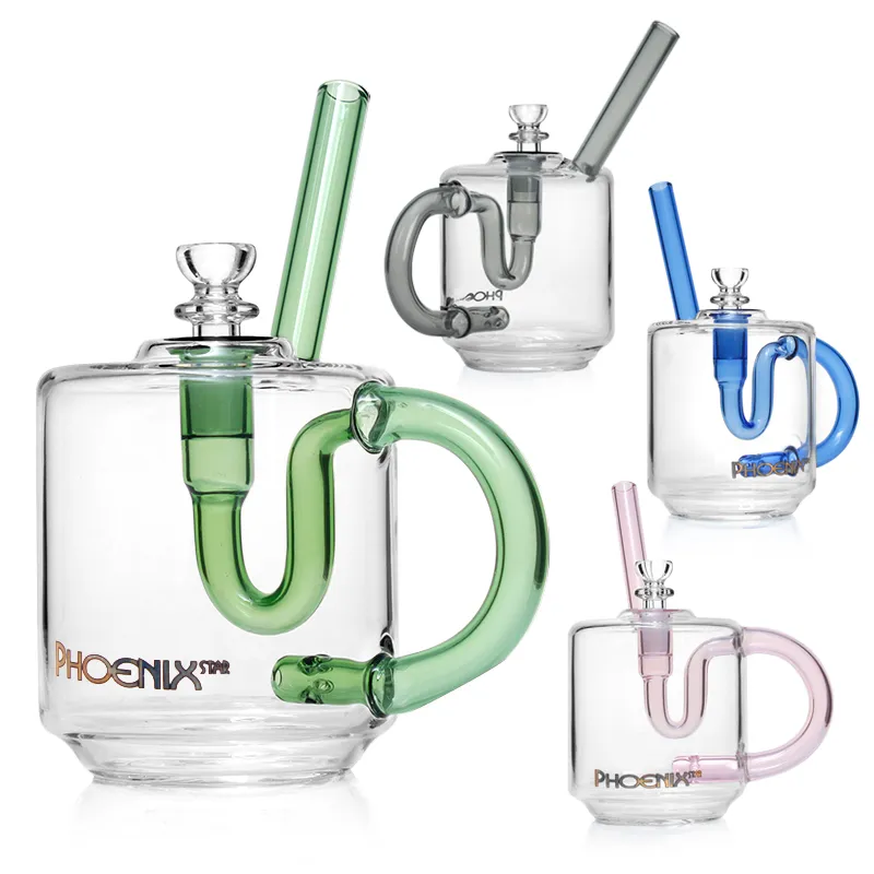 Phoenix Star Glass Cup Recycler Bong With Thick Glass Oil Rigs And 14mm Bowl Ideal For Dabbing ...