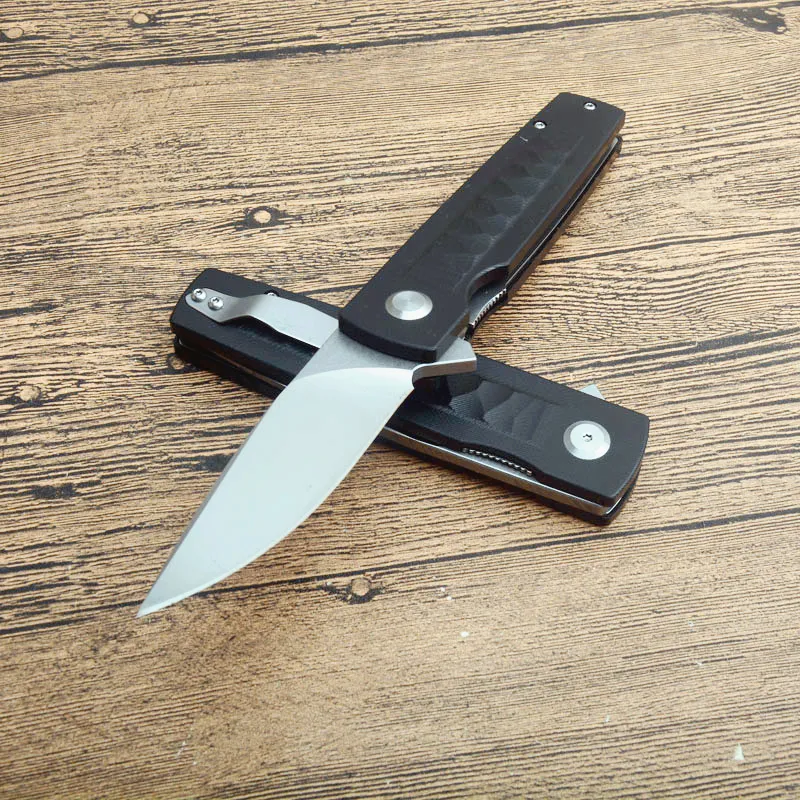 DHgate.com:D2 Steel Folding Knife - Satin Blade, CNC Black G10 Handle ...
