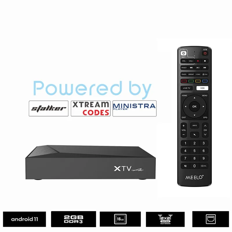 Meelo Plus 4K XTV Air TV Box: 2GB RAM, 16 GB De ROM, Dual Wi Fi, Android 11.0, Barcos De Francia ...
