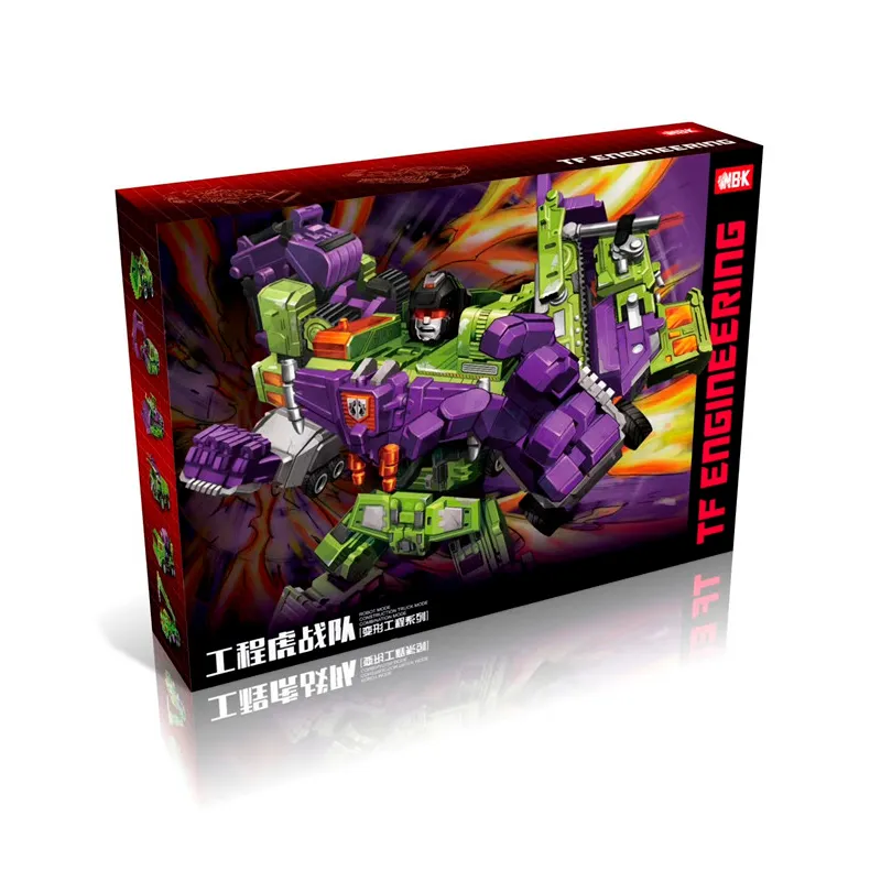 NBK 3349 Green Transformer Toy: 6 In 1 Combiner Robot Action Figure ...