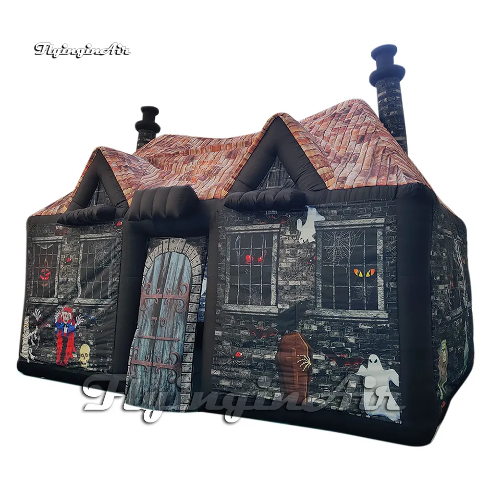 Horrible Halloween Inflatable Haunted House Portable Airblown Ghost ...