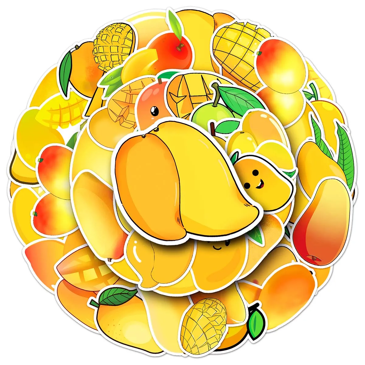 Wholesale Waterproof Cartoon Mango Breakable Pvc Sticker For DIY ...