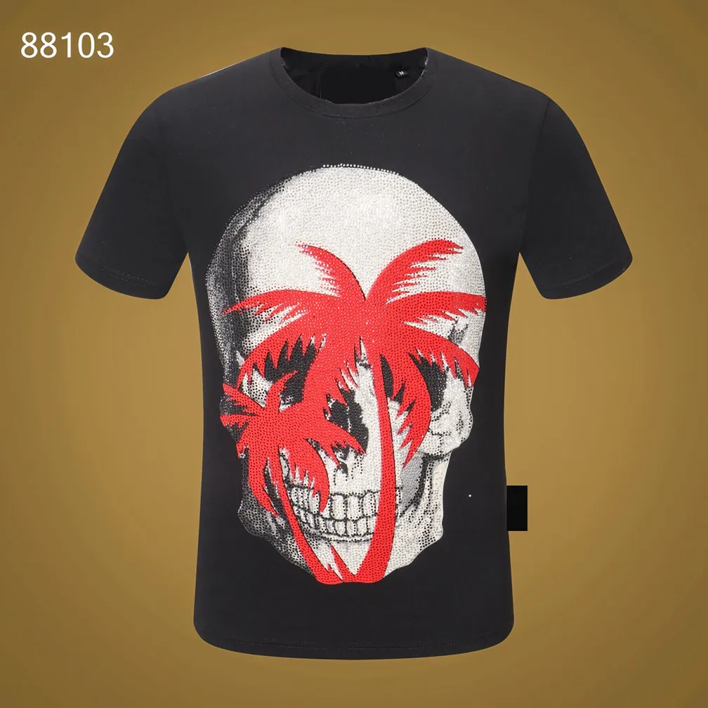Philips PP Devil Skull Diamond Short Sleeved T Shirt For Men, Casual ...