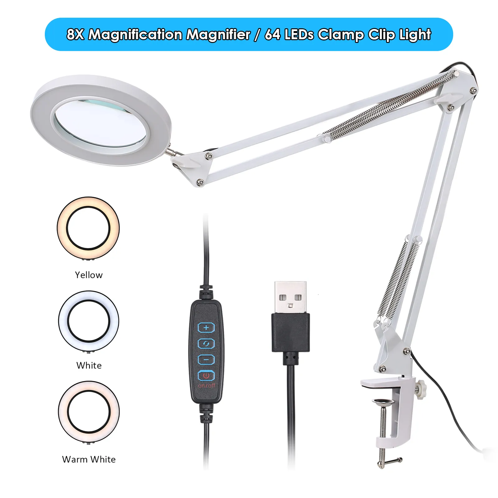 DHgate.com:5/8X Foldable Magnifying Glass with USB 3-Color LED ...